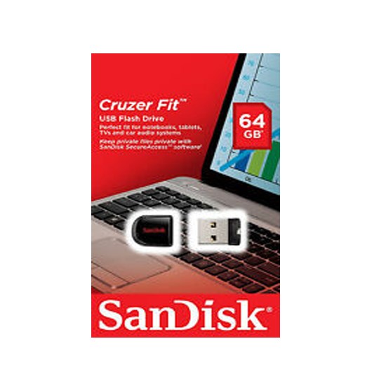 SanDisk Cruzer Fit 64GB SDCZ33-064G-G35 Black - - Best price ...