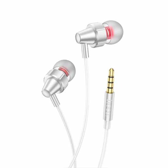 Hoco Delight Wire Controlled Earphones with Microphone M90 Light Silver ...