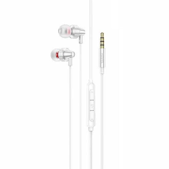 Hoco Delight Wire Controlled Earphones with Microphone M90 Light Silver ...
