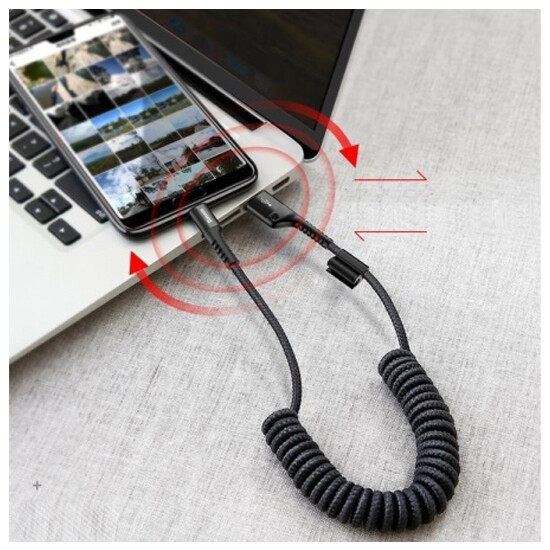 Baseus Fish-Eye Spring USB Data Cable Type-C 2A 1M CATSR-01 Black ...